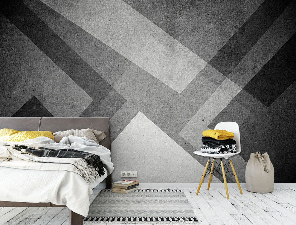 Pattern Line Art Abstract Black Wallpaper Mural - Decorsmarket ...