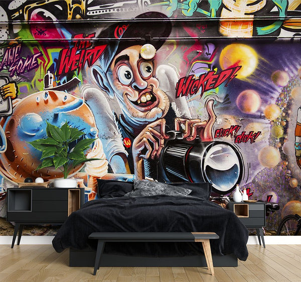 Cartoon Character Graffiti Multicolour Wallpaper Mural - Decorsmarket ...