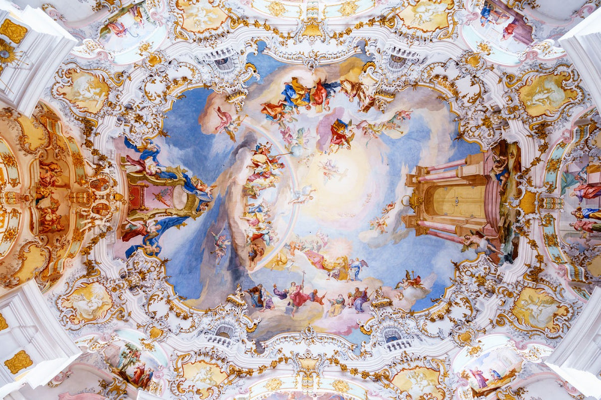 Heaven Dome Art Religious Brown Wallpaper Mural - Decorsmarket ...