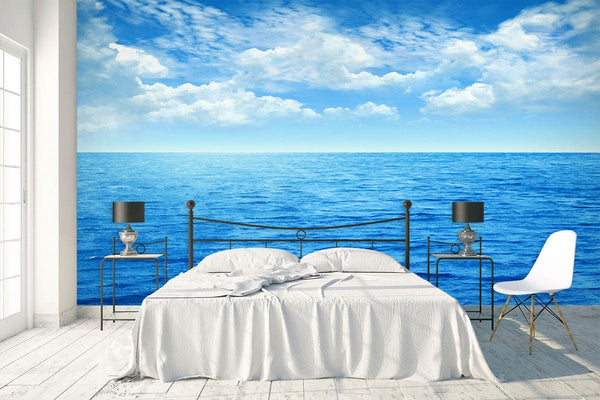 Ocean Horizon Beach Seas Oceans Blue Wallpaper Mural - Decorsmarket ...