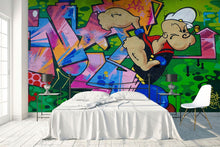 Popeye Graffiti Kids Cartoon Bright Wallpaper Mural - Decorsmarket ...