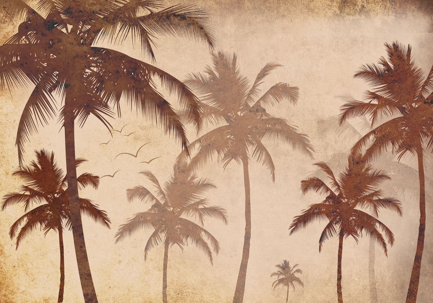 Coconut Trees Texture Patterns Brown Wallpaper Mural - Decorsmarket ...