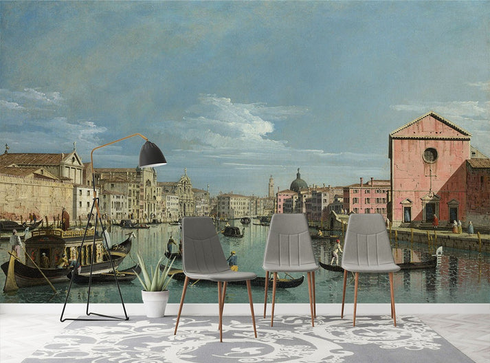 Venice Oil Painting Art Blue Wallpaper Mural - Decorsmarket – DecorsMarket