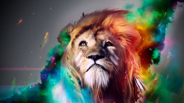 Lion Animals Wild Animals Yellow Wallpaper Mural - Decorsmarket ...