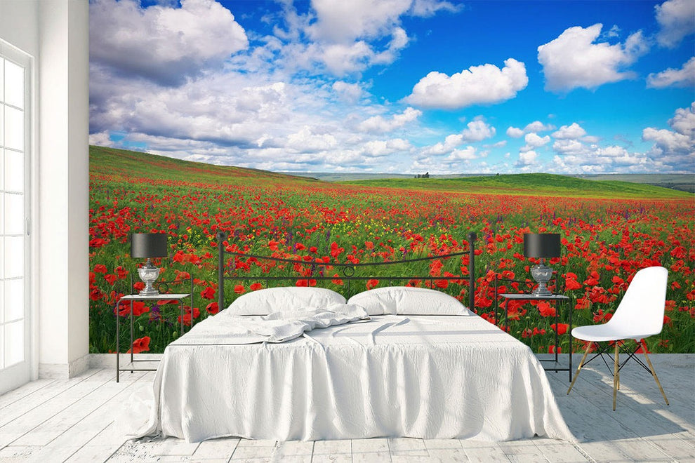 Poppy Dutch Flower Floral Dutch Flowers Red Wallpaper Mural – DecorsMarket