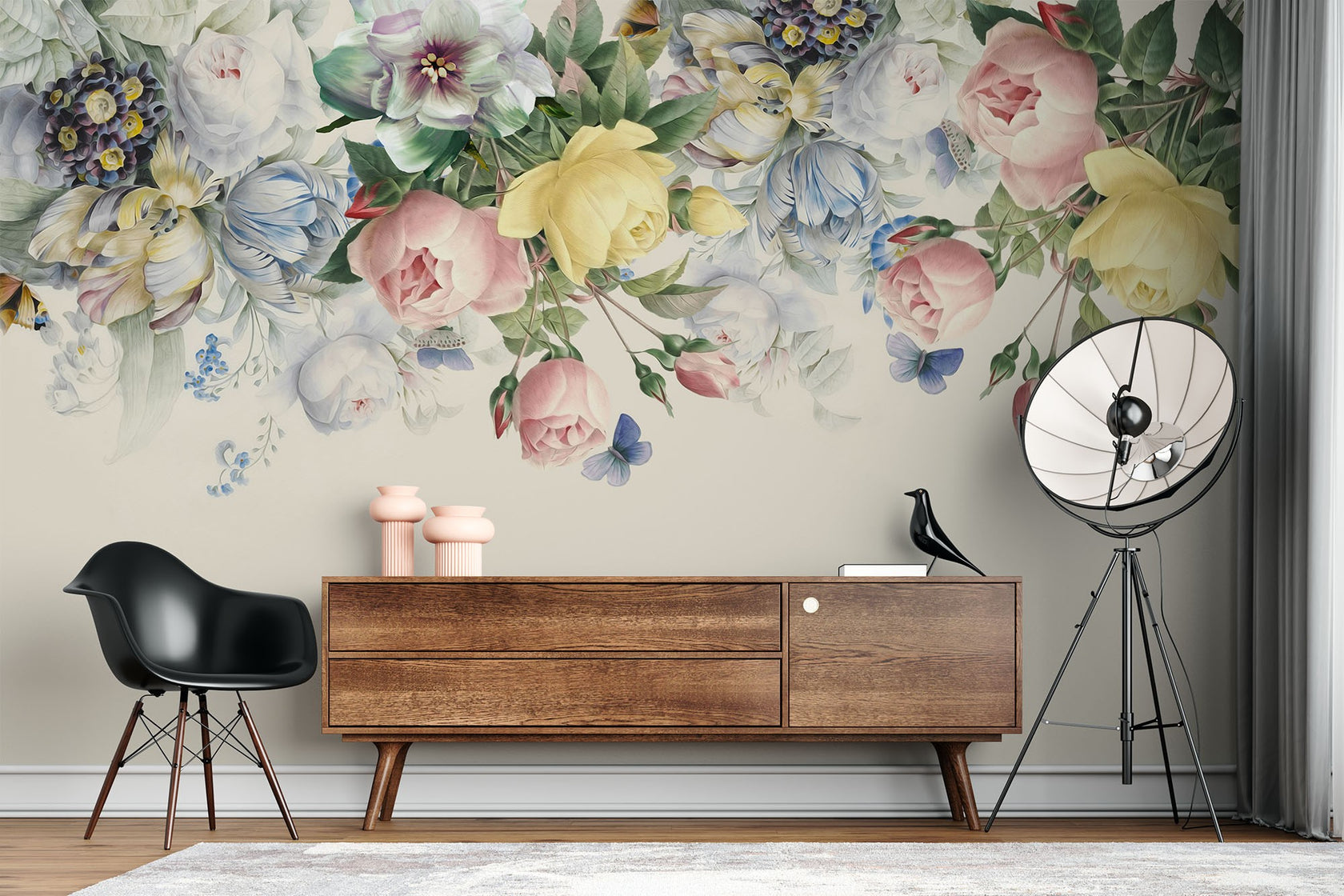 Bright Flowers Floral Flowers Bright Wallpaper Mural - Decorsmarket ...