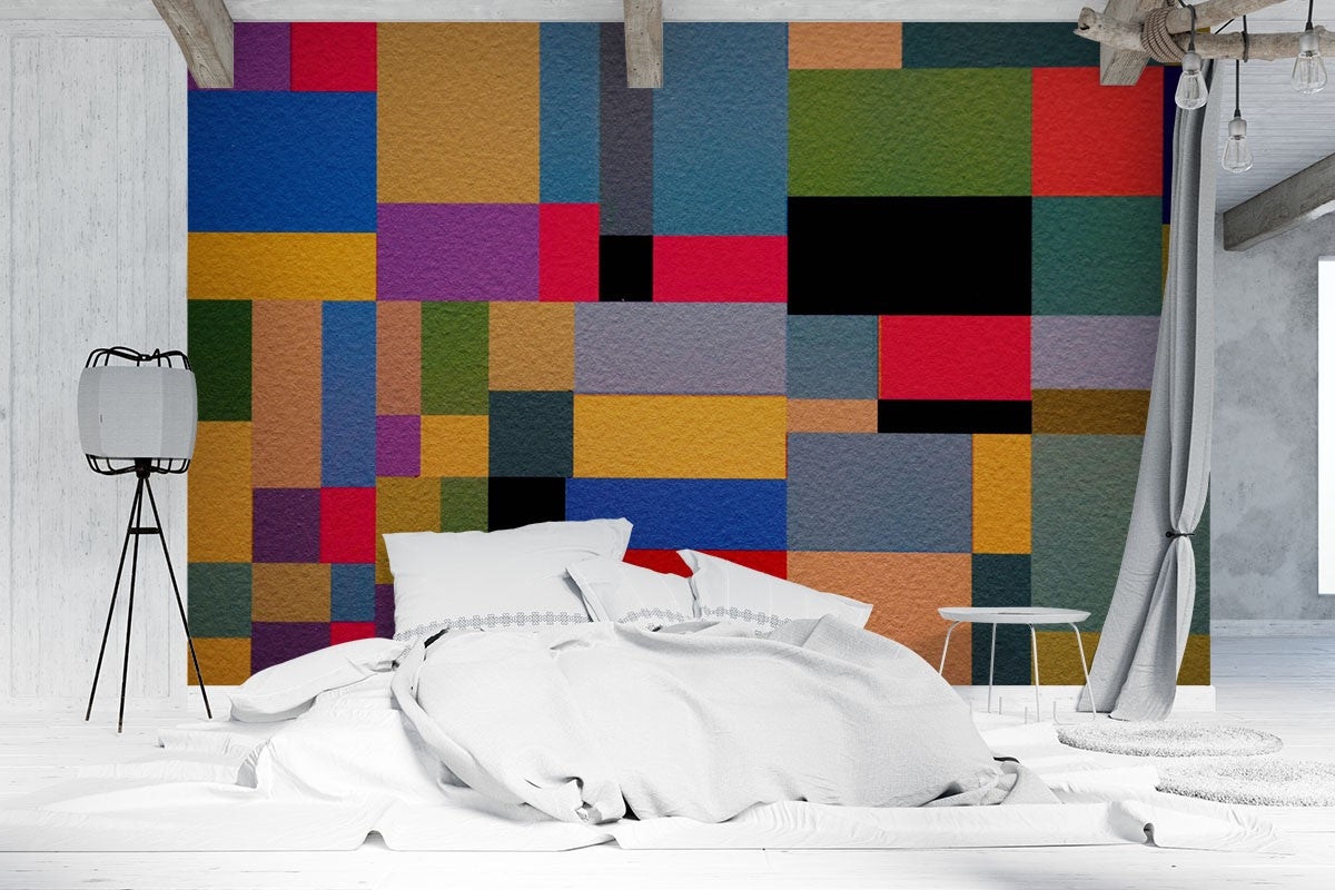 Faux Felt Squares Texture Surfaces Wallpaper Mural - Decorsmarket ...