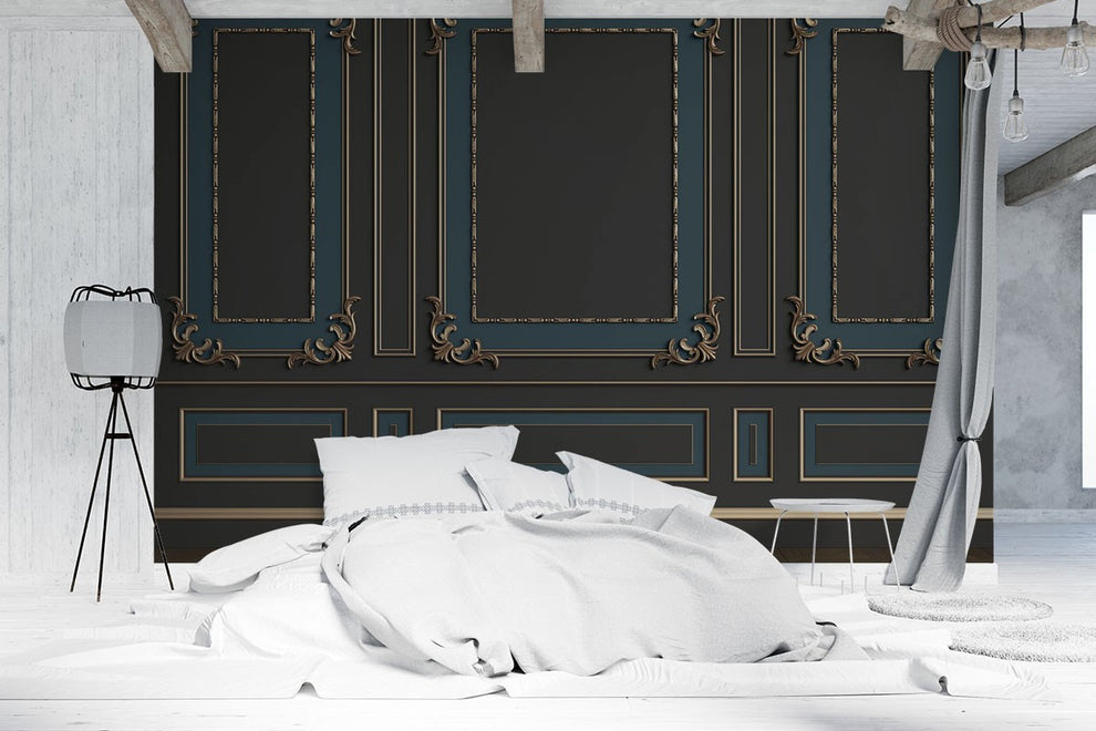 3D Mouldings Classic Wall Texture Wallpaper Mural - Decorsmarket ...