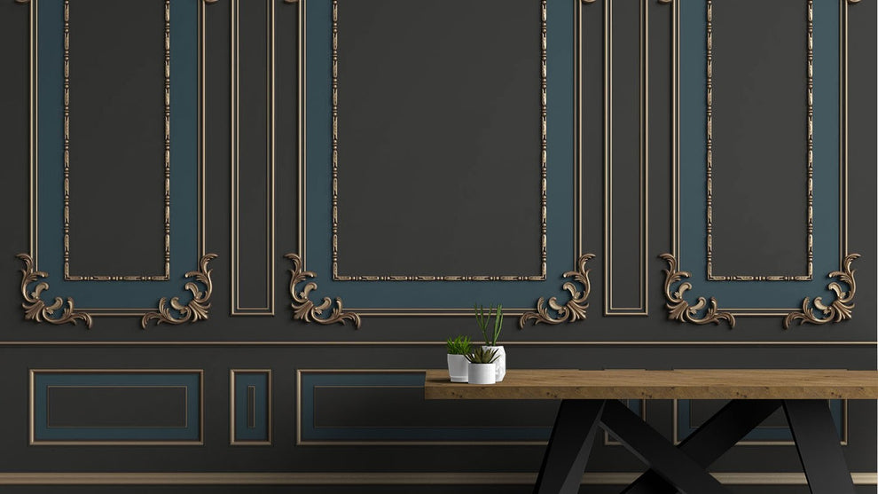3D Mouldings Classic Wall Texture Wallpaper Mural - Decorsmarket ...