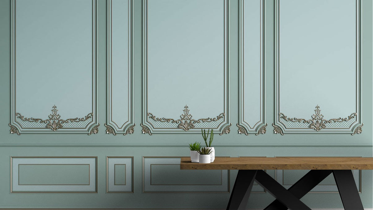 3D Mouldings Classic Wall Texture Wallpaper Mural - Decorsmarket ...