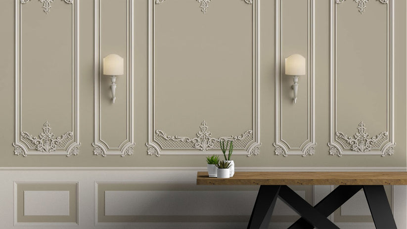 3D Mouldings Classic Wall Texture Wallpaper Mural - Decorsmarket ...