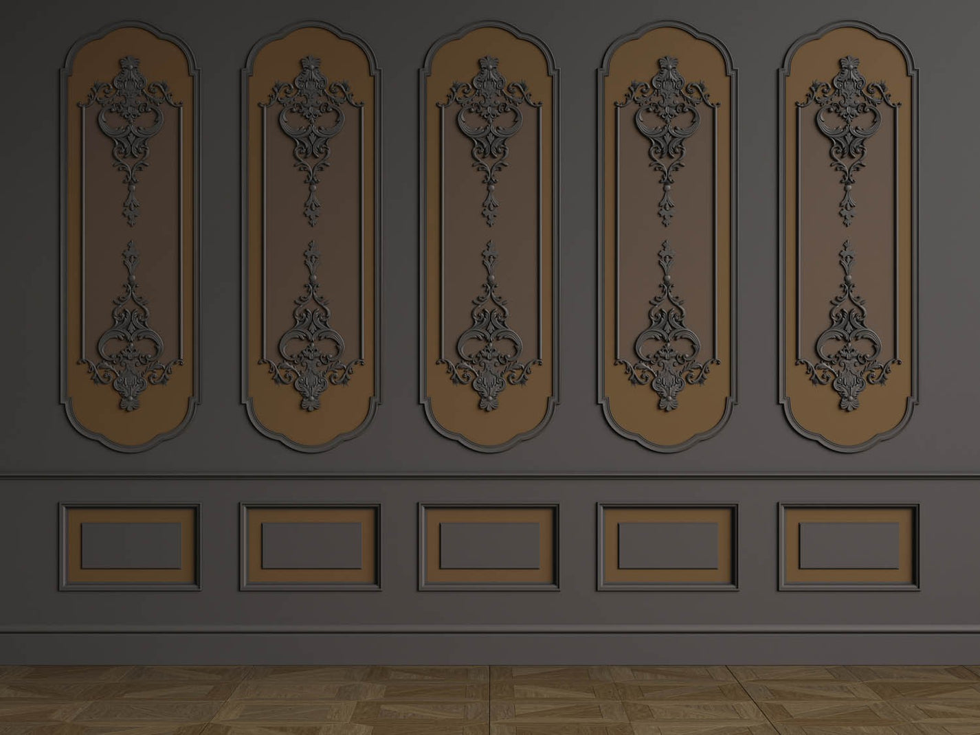 3D Mouldings Classic Wall Texture Wallpaper Mural - Decorsmarket ...