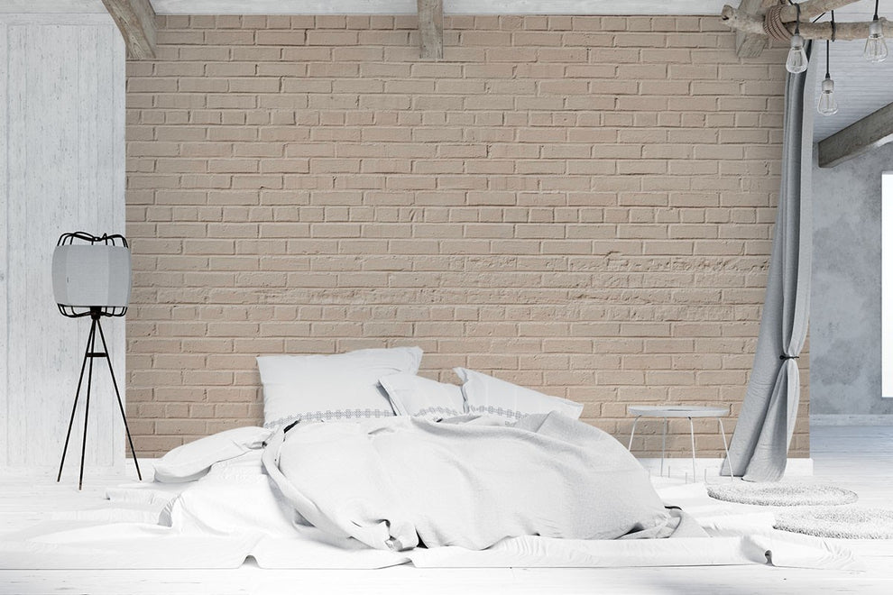 Brick Wall Texture Surfaces Beige Wallpaper Mural - Decorsmarket ...