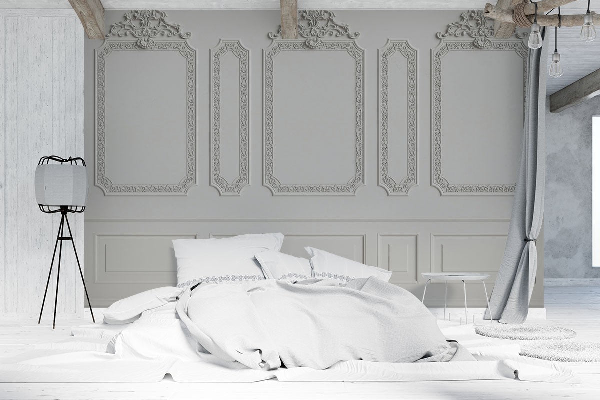 3D Mouldings Classic Wall Texture Wallpaper Mural - Decorsmarket ...