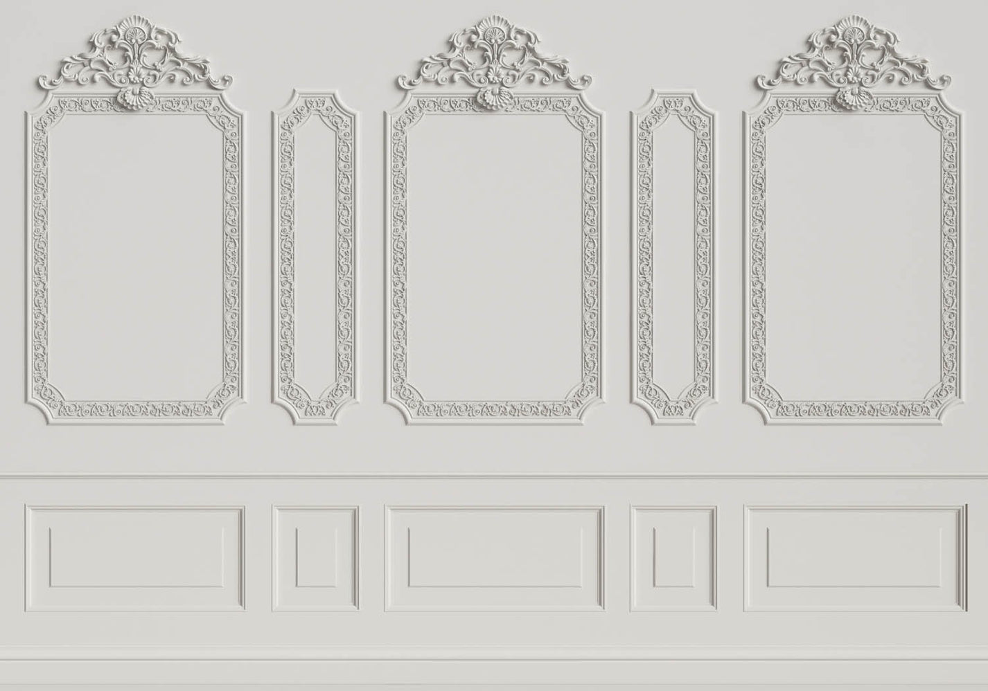 3D Mouldings Classic Wall Texture Wallpaper Mural - Decorsmarket ...