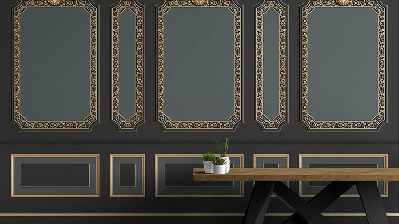 3D Mouldings Classic Wall Texture Wallpaper Mural - Decorsmarket ...