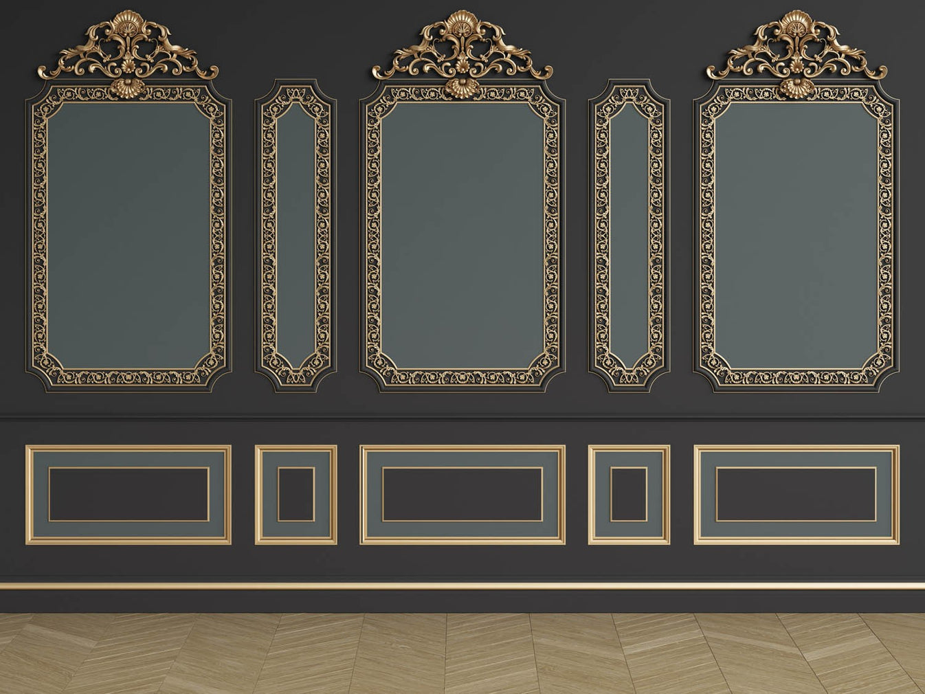 3D Mouldings Classic Wall Texture Wallpaper Mural - Decorsmarket ...