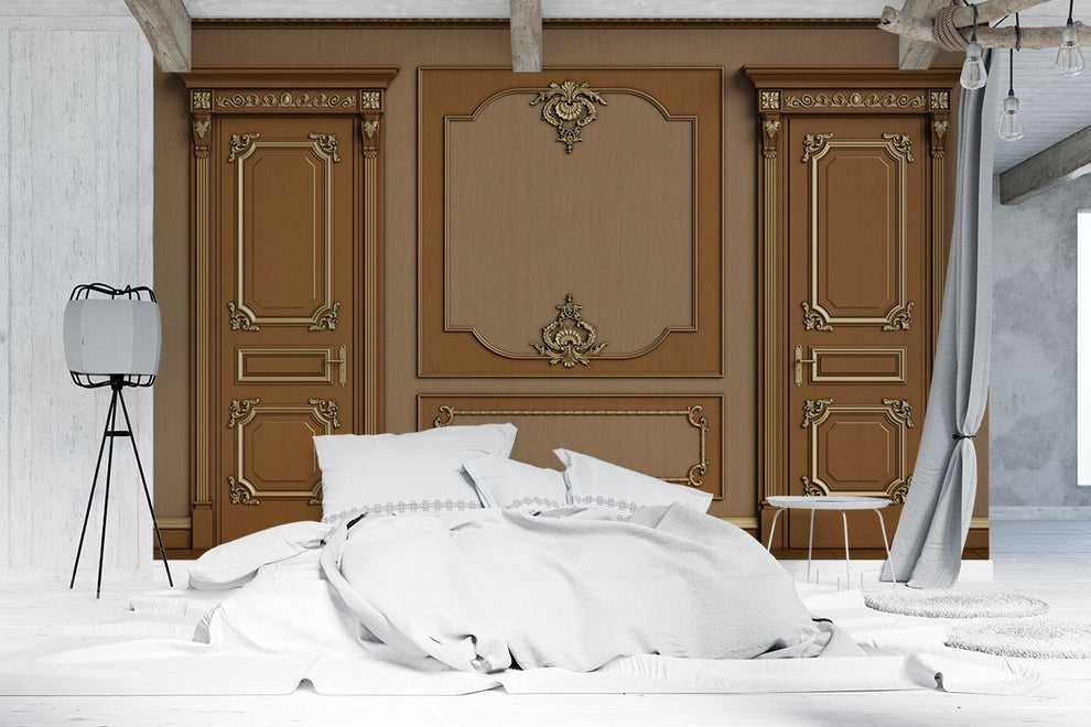 3D Wood Mouldings Wall Texture Surfaces Wallpaper Mural - Decorsmarket ...