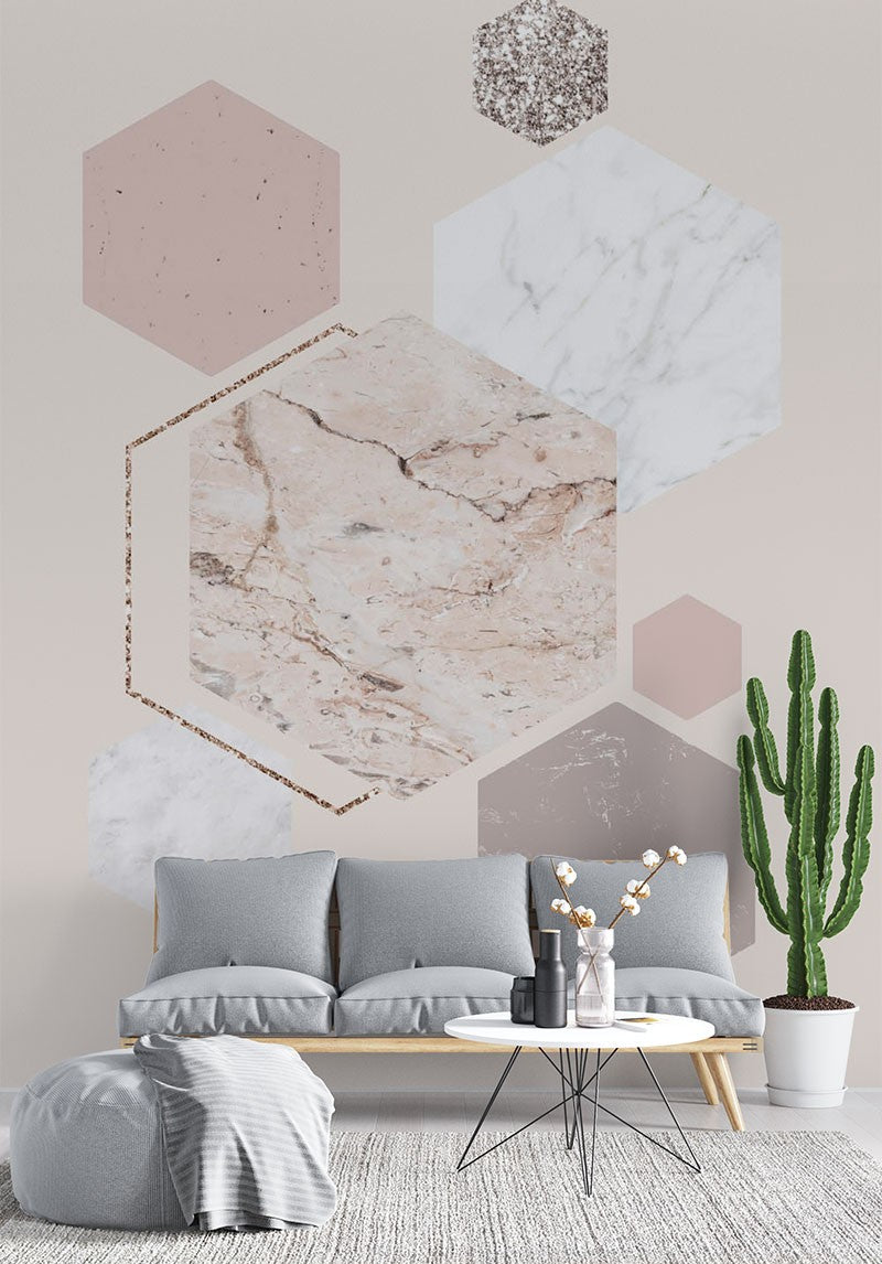 Abstract Texture Patterns Pink Wallpaper Mural - Decorsmarket ...