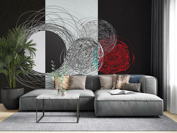 Abstract Texture Patterns Black Wallpaper Mural - Decorsmarket ...